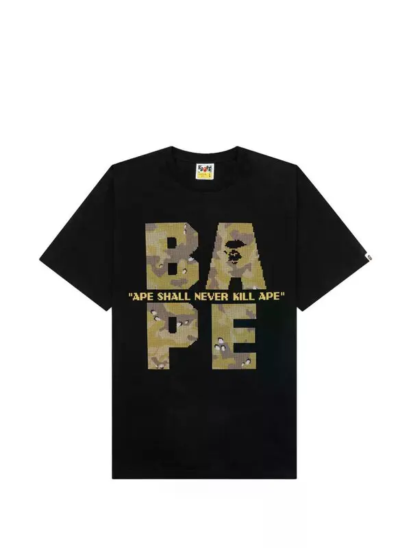 A BATHING APE Bitmap Logo T-shirt - Black