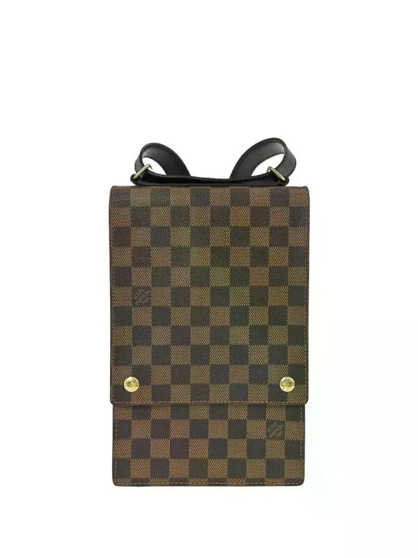 LOUIS VUITTON 1999 Damier Ebene Portobello Shoulder Bag - Brown