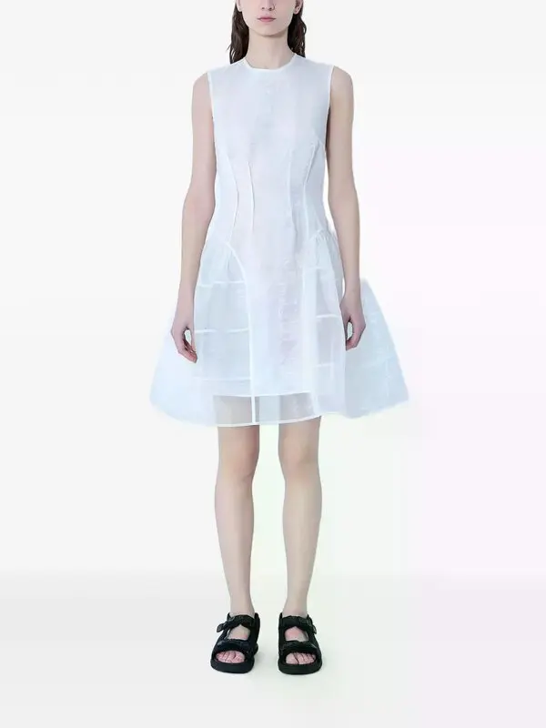 Cecilie Bahnsen Cbclaudie Panel-sheer Mini Dress - White