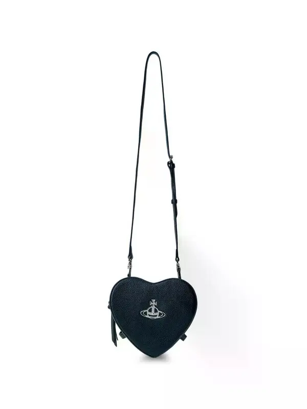 VIVIENNE WESTWOOD Louise Heart Textured Crossbody Bag - Black