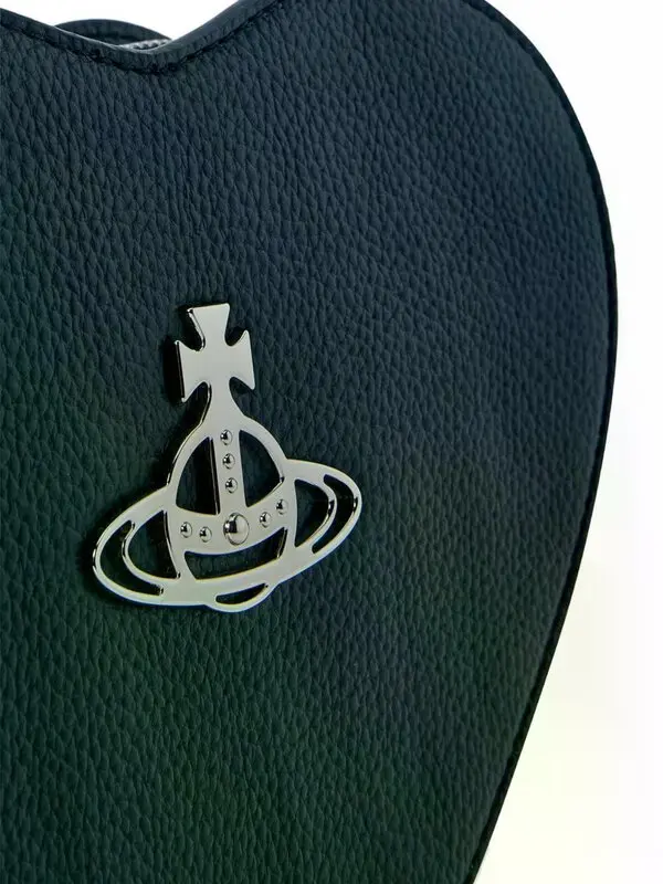 VIVIENNE WESTWOOD Louise Heart Textured Crossbody Bag - Black