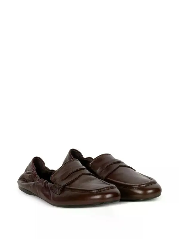 GUGLIELMO ROTTA Gathered Leather Loafers