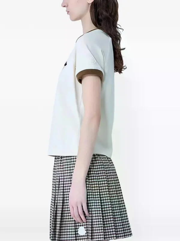 Moncler Embroidered Heart-motif T-shirt - Neutrals
