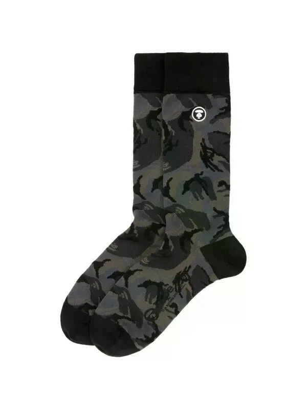 AAPE BY *A BATHING APE Camouflage Logo Socks - Grey