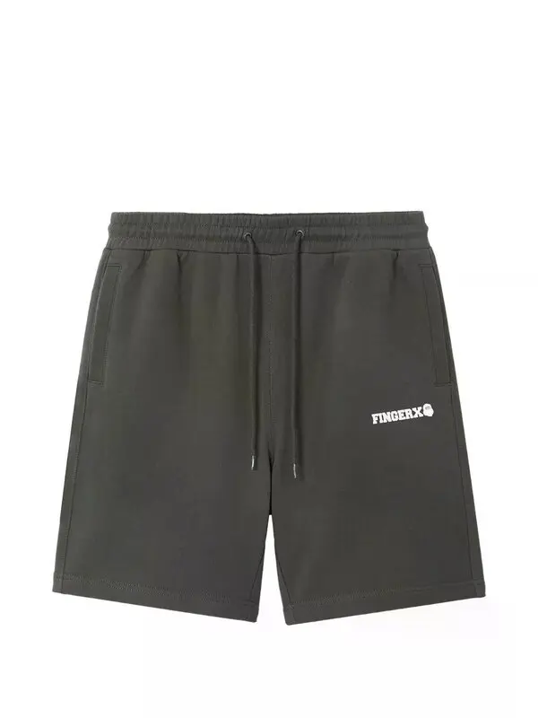 FINGERCROXX Drawstring Patch-pocket Shorts - Grey