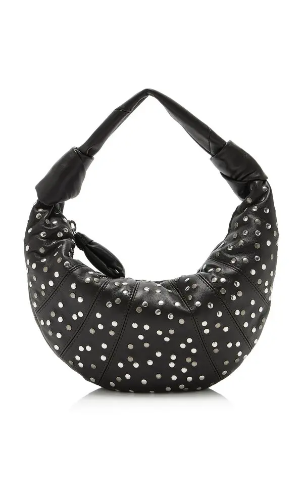 LEMAIRE Mini Fortune Croissant Studded Hobo Bag - Brown