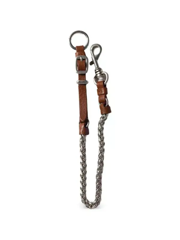 Miu Miu Logo-engraved Keyring - Silver