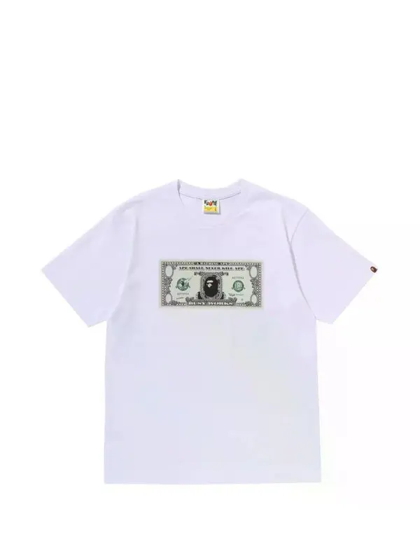 A BATHING APE Dollar-print T-shirt - White
