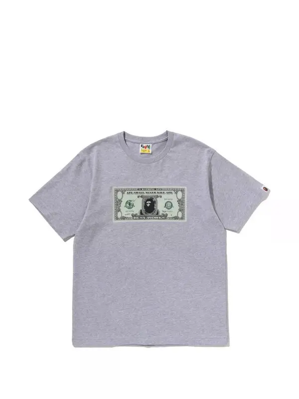 A BATHING APE Dollar-print T-shirt - Grey