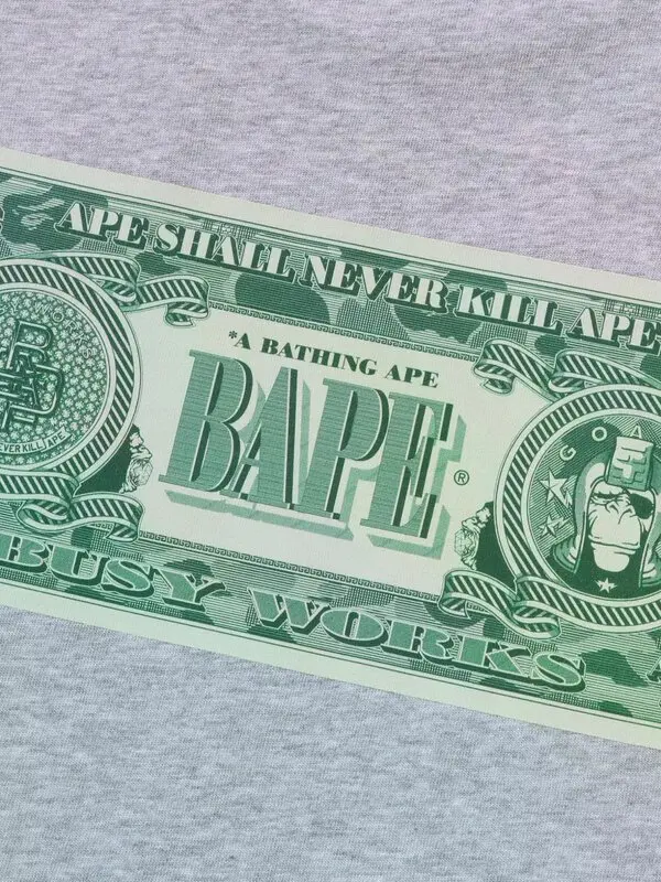 A BATHING APE Dollar-print T-shirt - Grey