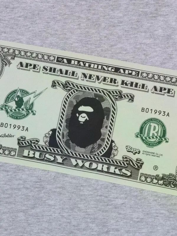 A BATHING APE Dollar-print T-shirt - Grey