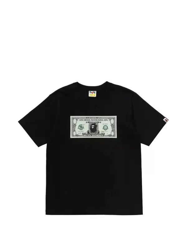 A BATHING APE Dollar-print T-shirt - Black