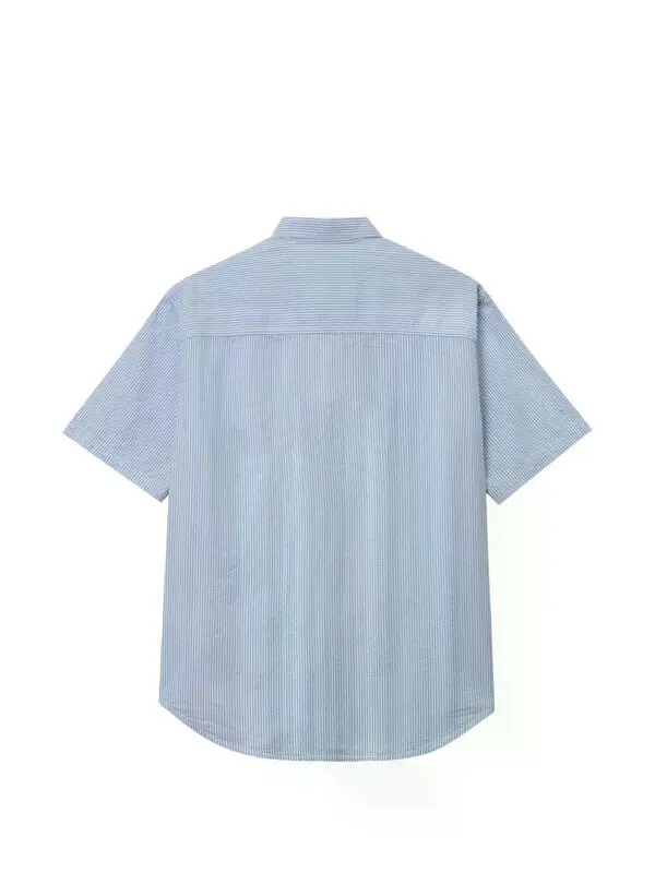 CHOCOOLATE Striped Patch-pocket Shirt - Blue