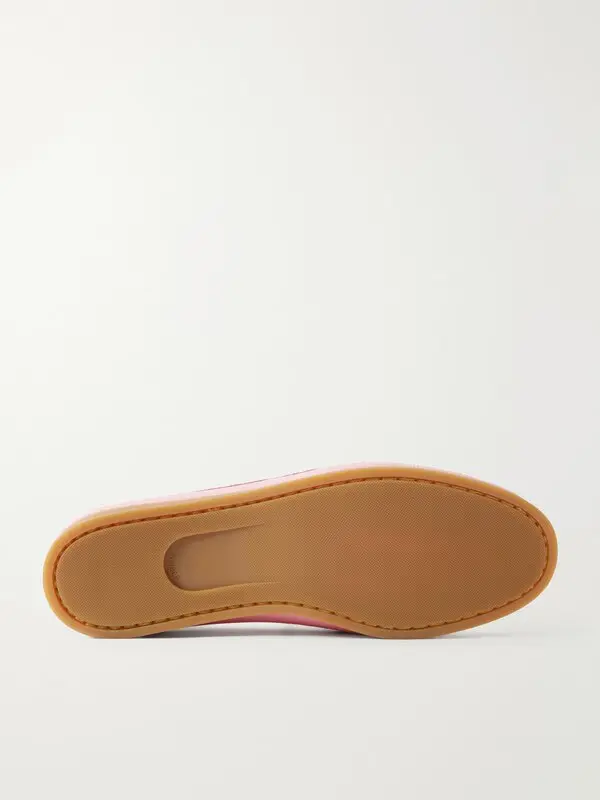 VINNY'S Boatman Full-grain Leather Boat Shoes - Pink
