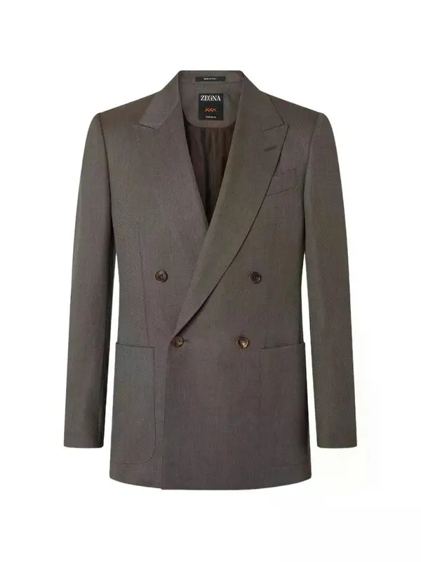 Zegna Double-breasted Wool Jacket - Grey