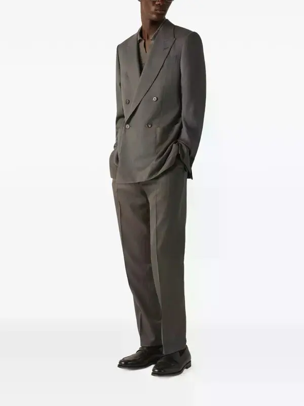 Zegna Double-breasted Wool Jacket - Grey