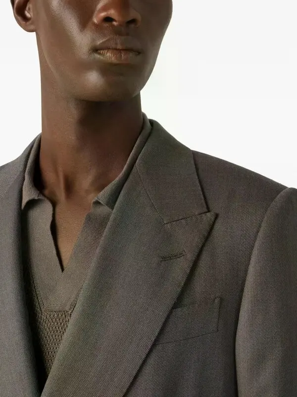 Zegna Double-breasted Wool Jacket - Grey