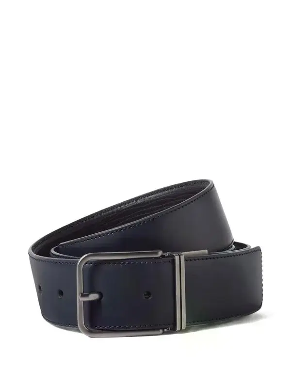 Zegna Reversible Leather Belt - Blue