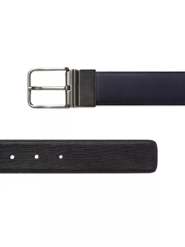Zegna Reversible Leather Belt - Blue