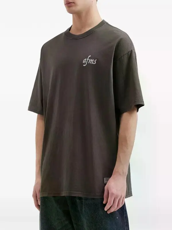 AFTERMATHS Elephant-embroidered T-shirt - Grey