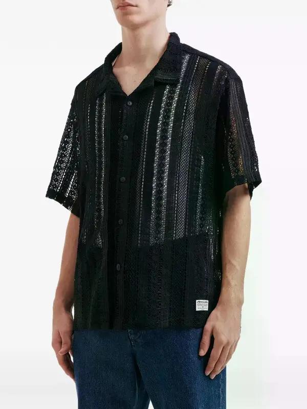 AFTERMATHS Buttoned Openwork Shirt - Black