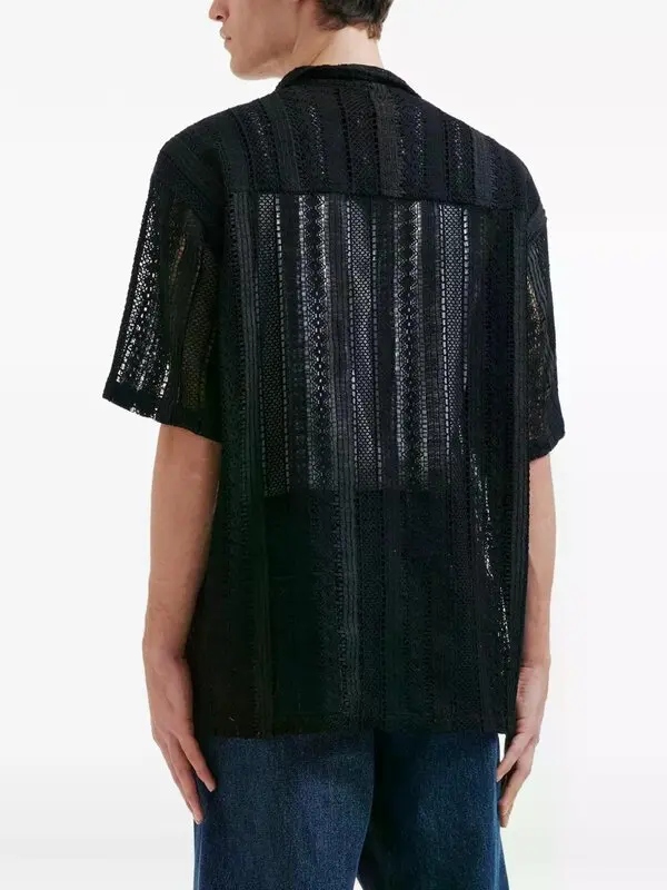 AFTERMATHS Buttoned Openwork Shirt - Black