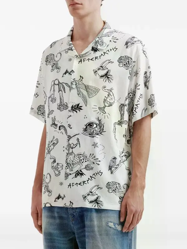 AFTERMATHS Print-detail Shirt - White