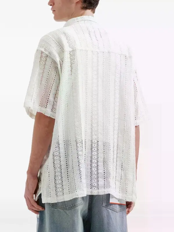 AFTERMATHS Crochet Short-sleeve Shirt - White