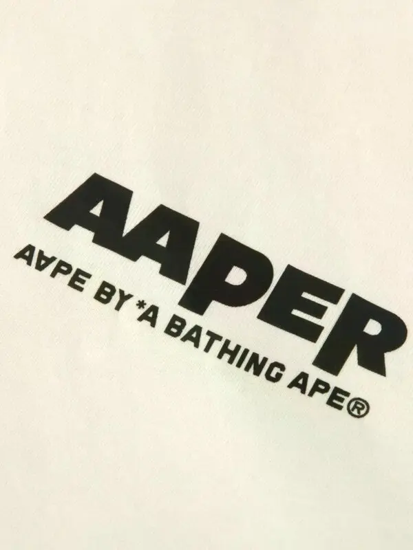 AAPE BY *A BATHING APE Logo-print T-shirt - Neutrals