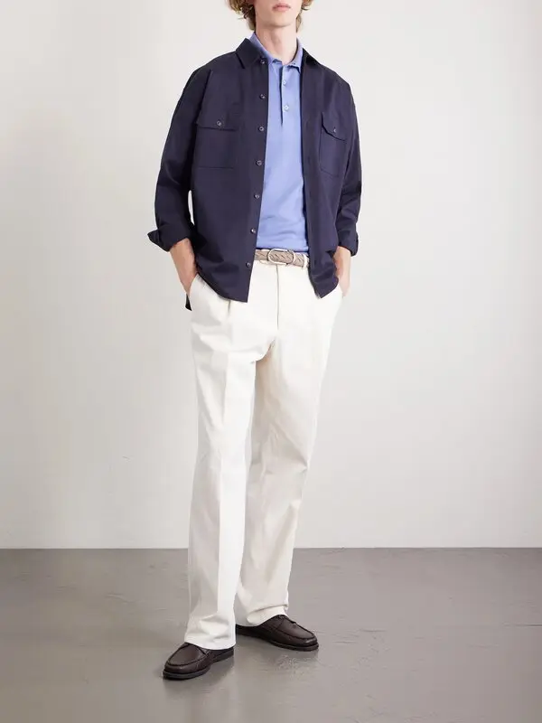 Zegna Slim-fit Cotton Polo Shirt - Blue