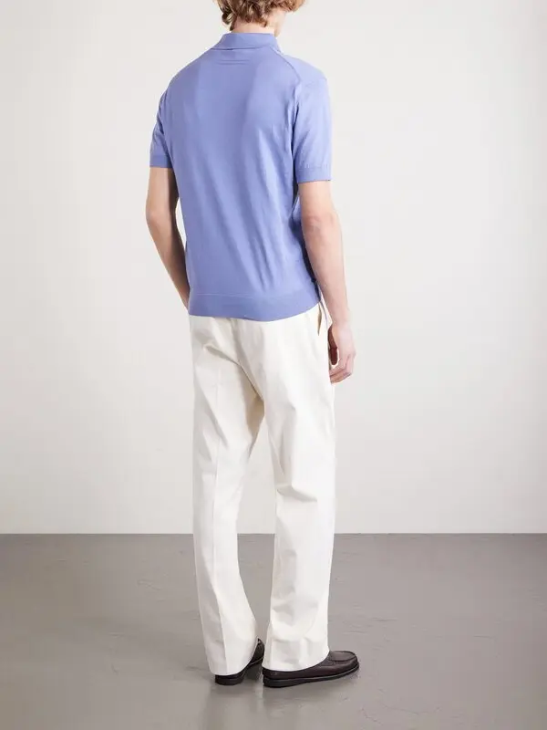 Zegna Slim-fit Cotton Polo Shirt - Blue