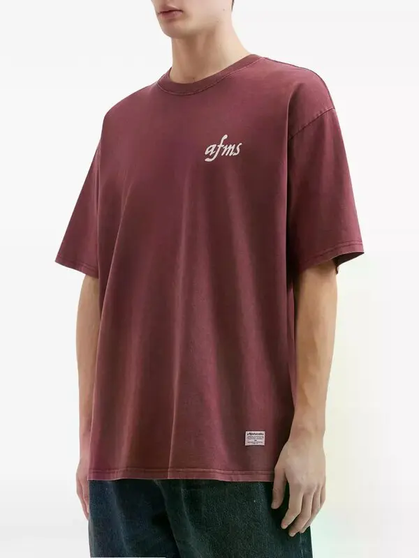 AFTERMATHS Elephant-embroidered T-shirt - Red