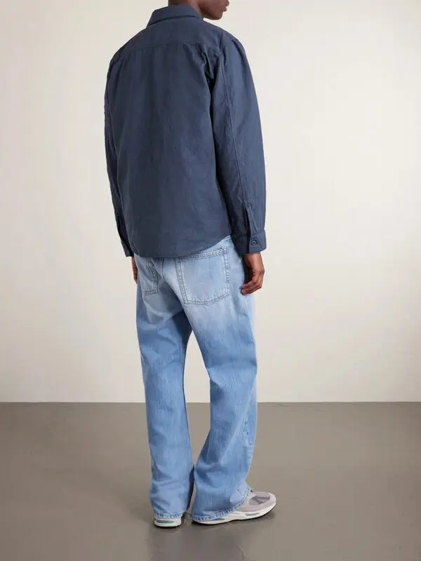 Stone Island Ghost Garment-dyed Cotton And Linen-canvas Overshirt