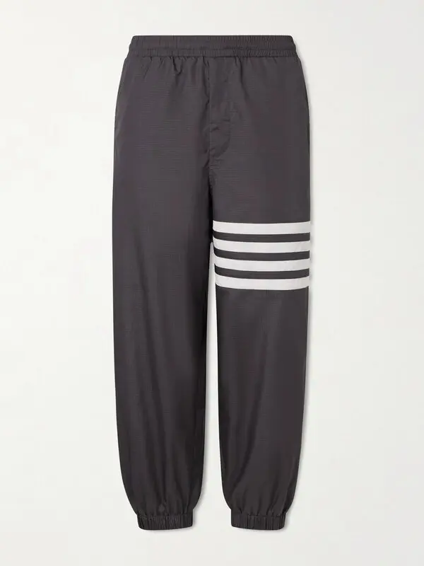 Thom Browne Tapered Striped Ripstop Sweatpants - Gray