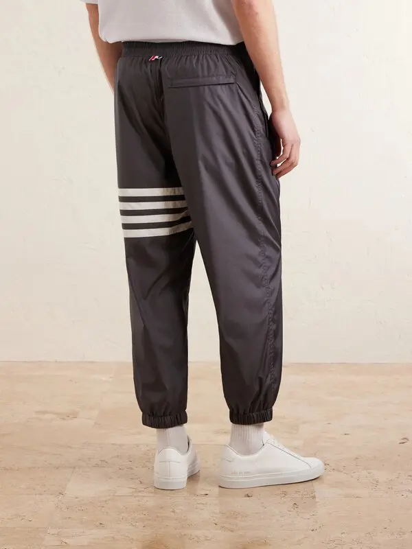 Thom Browne Tapered Striped Ripstop Sweatpants - Gray