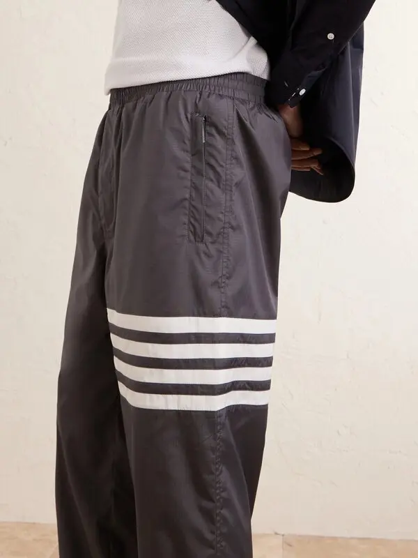 Thom Browne Tapered Striped Ripstop Sweatpants - Gray