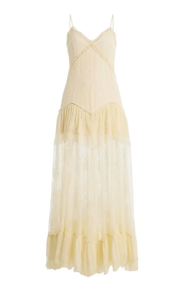 DE LA VALI Exclusive Kala Lace Midi Dress - Ivory
