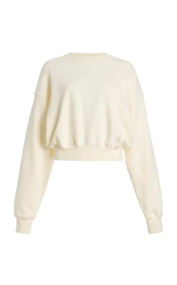 Eterne Cropped Crewneck Sweatshirt - Ivory