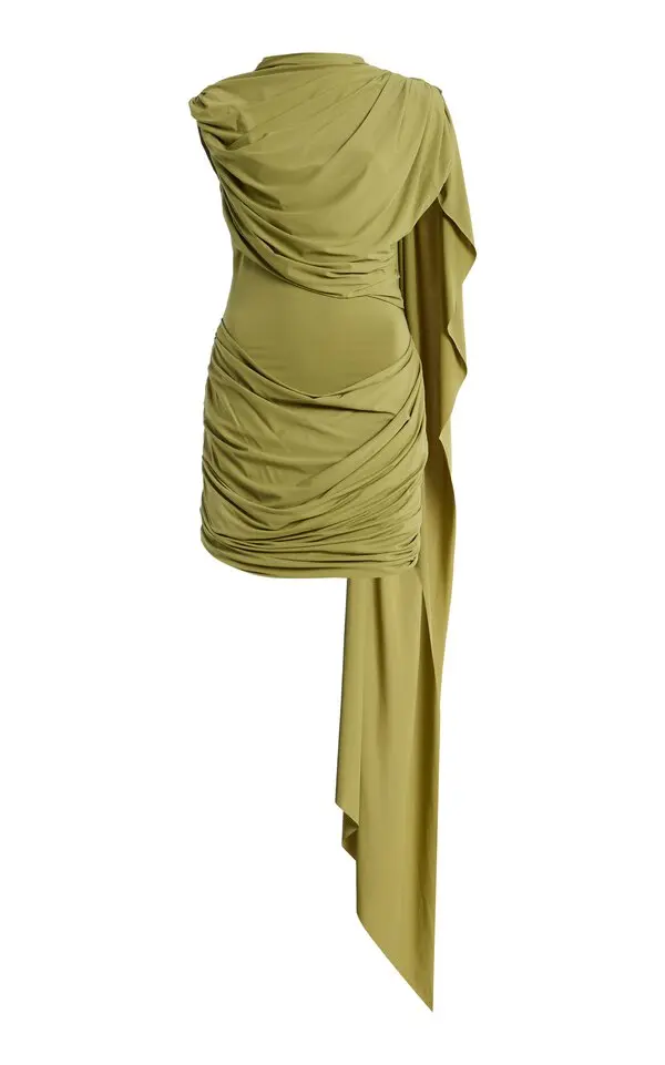 DE LA VALI Elara Jersey Mini Dress - Green