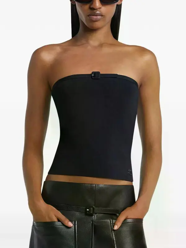 COURREGES Buckled Tube Top - Black