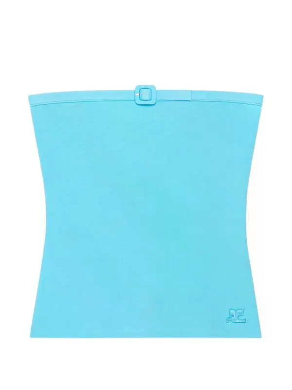 COURREGES Buckle Detail Tube Top - Blue
