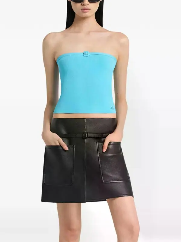 COURREGES Buckle Detail Tube Top - Blue