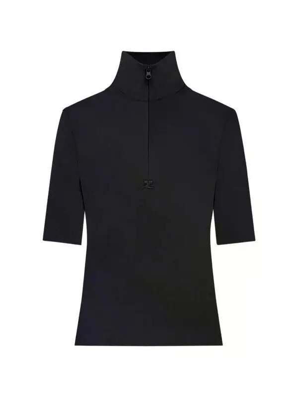 COURREGES Half-zip Top - Black