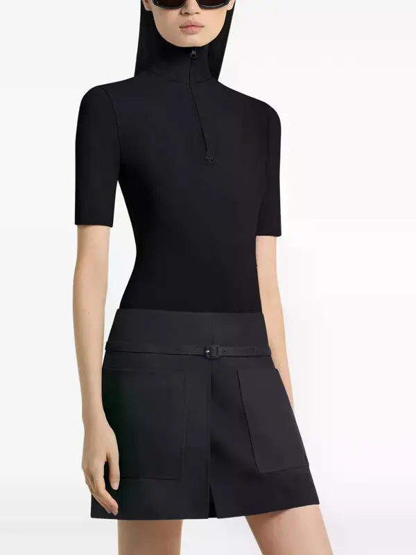 COURREGES Half-zip Top - Black