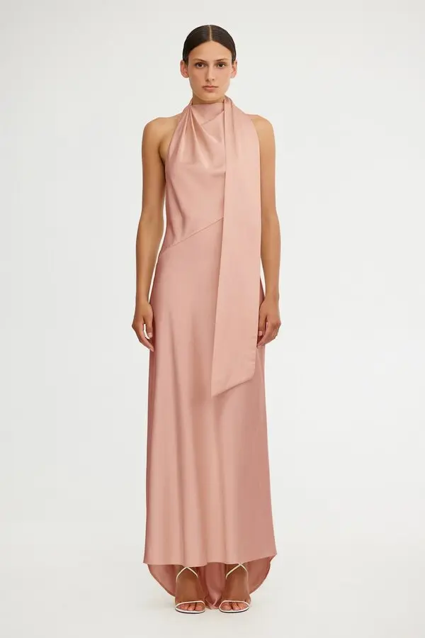 Significant Other Adriana Halter Gown - Nougat