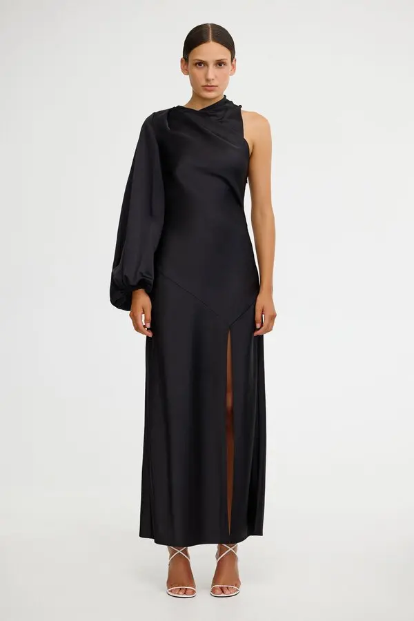 Significant Other Adriana One Shoulder Maxi Dress - Black