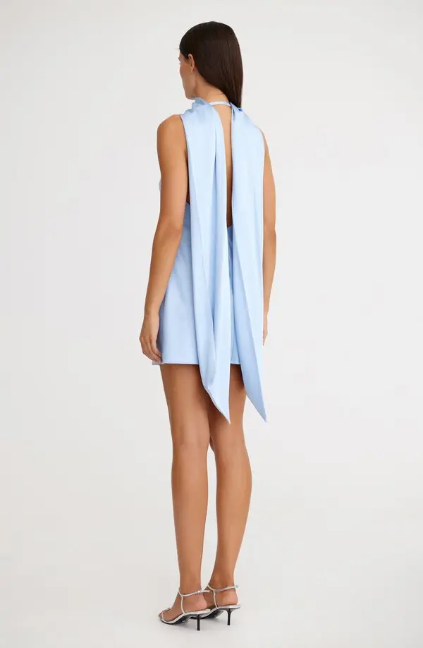 Significant Other Lucile Scarf Halter Mini Dress - Ice Blue | Editorialist