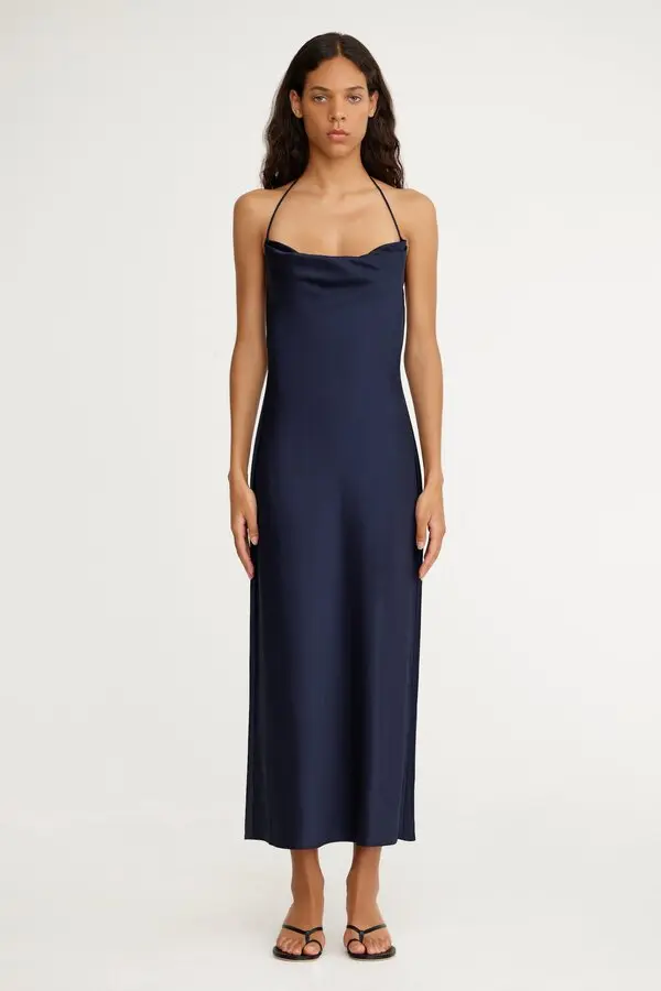 Significant Other Viscose Polyester Midi Dress - Midnight