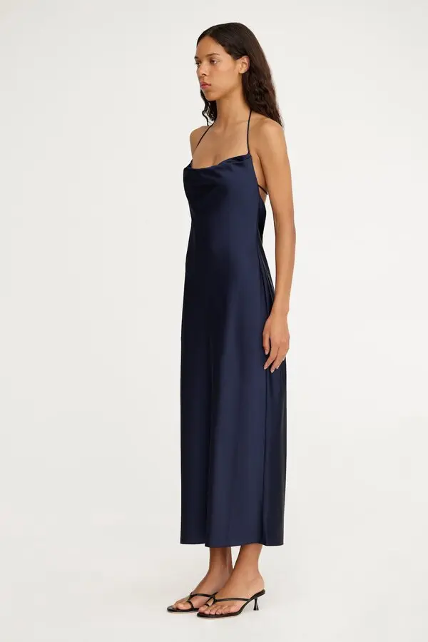 Significant Other Viscose Polyester Midi Dress - Midnight
