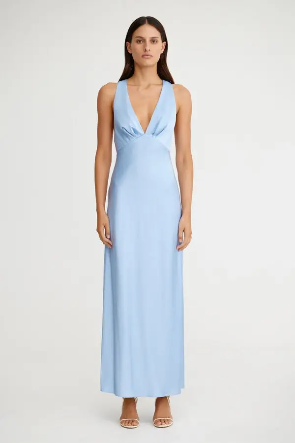Significant Other Lucile Bias Maxi Dress - Ice Blue
